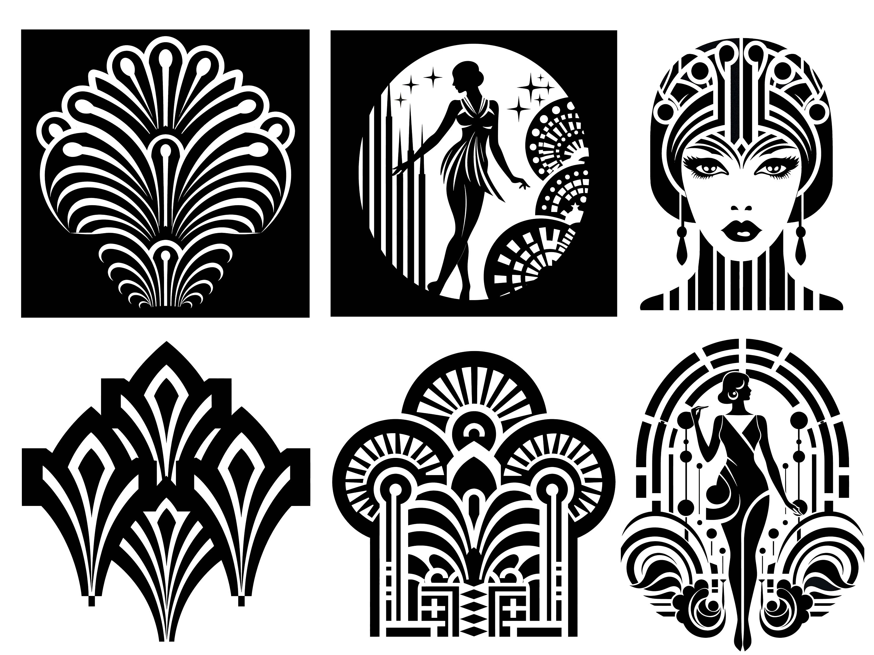 Gatsby Glam Art Deco Digital Paper Pack - Etsy