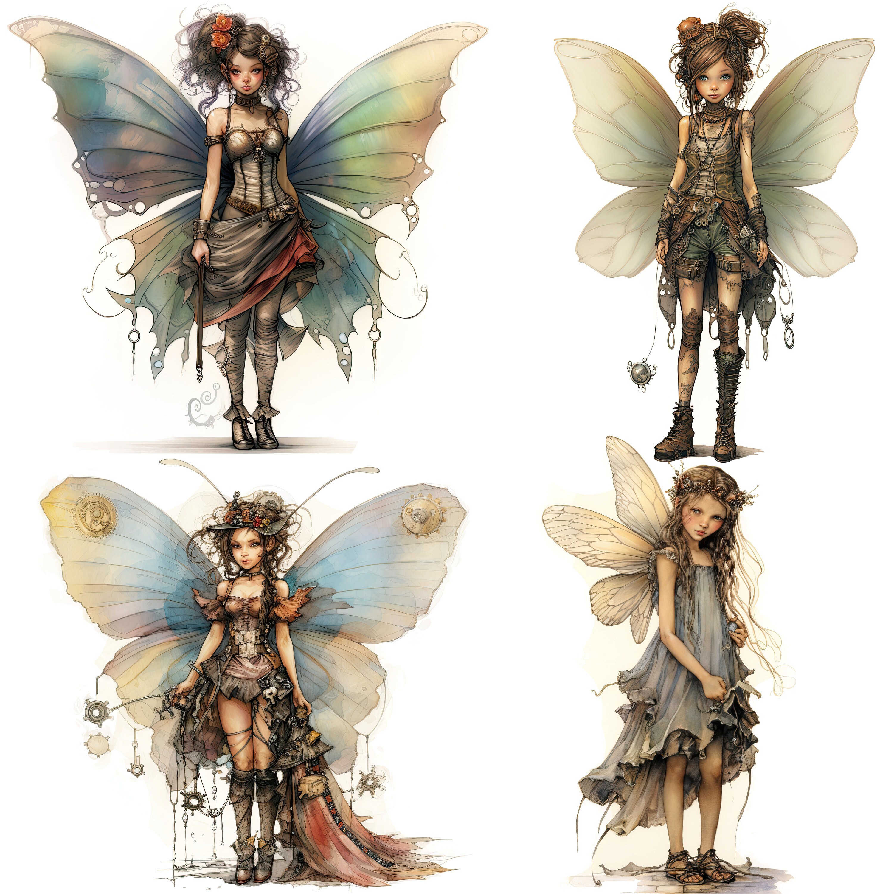 Enchanting Fantasy Fairy Characters Digital Paper Pack - Etsy