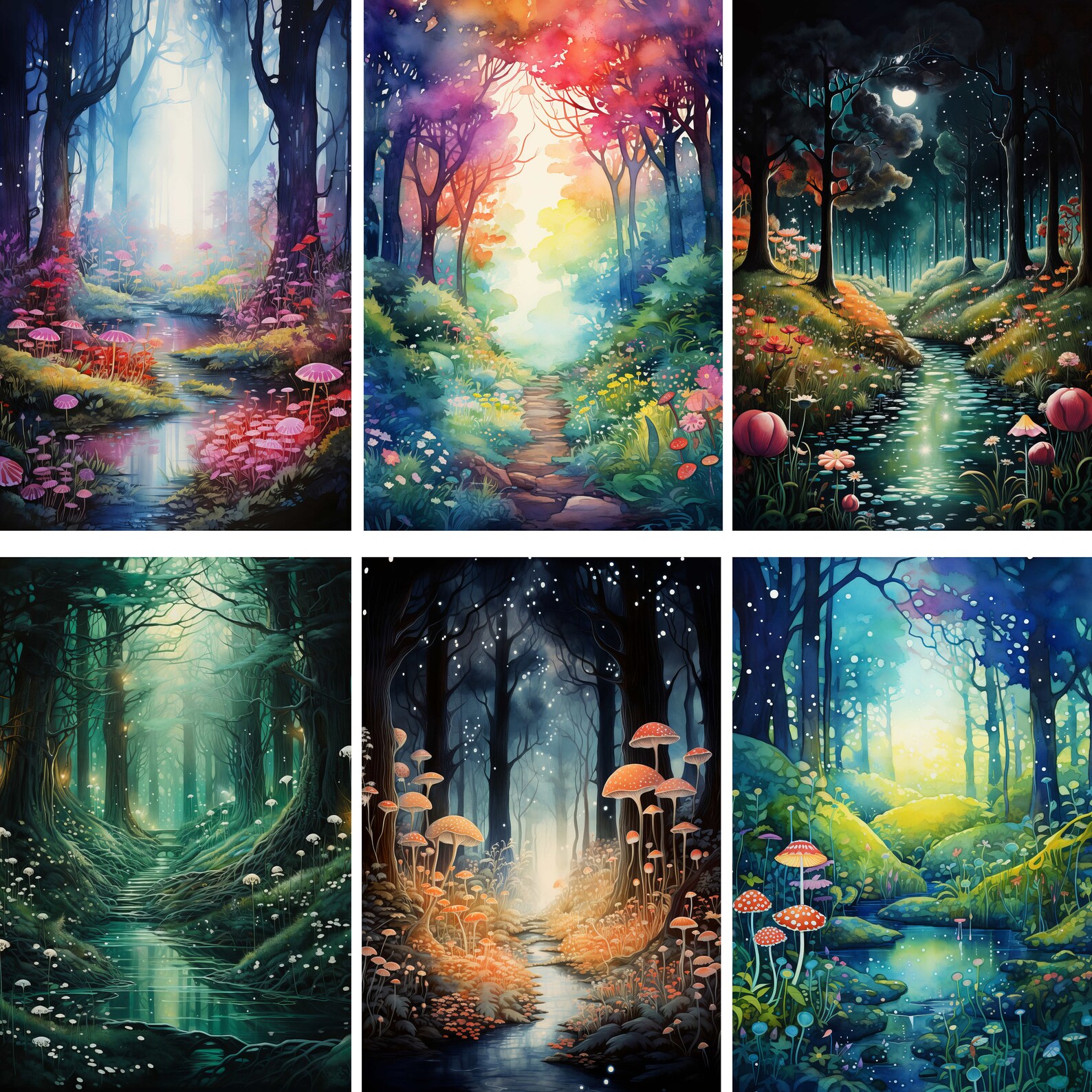 Enchanted Forest Dreamscape Digital Paper Pack - Etsy