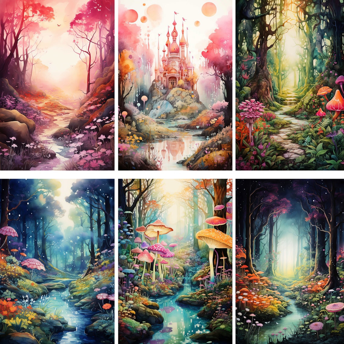 Enchanted Forest Dreamscape Digital Paper Pack - Etsy