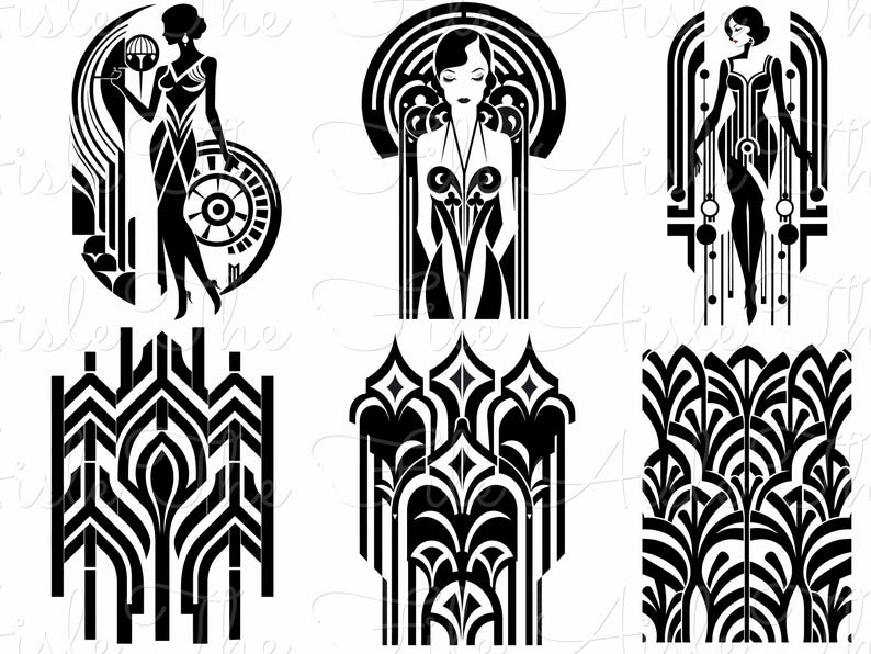 Gatsby Glam Art Deco Digital Paper Pack - Etsy