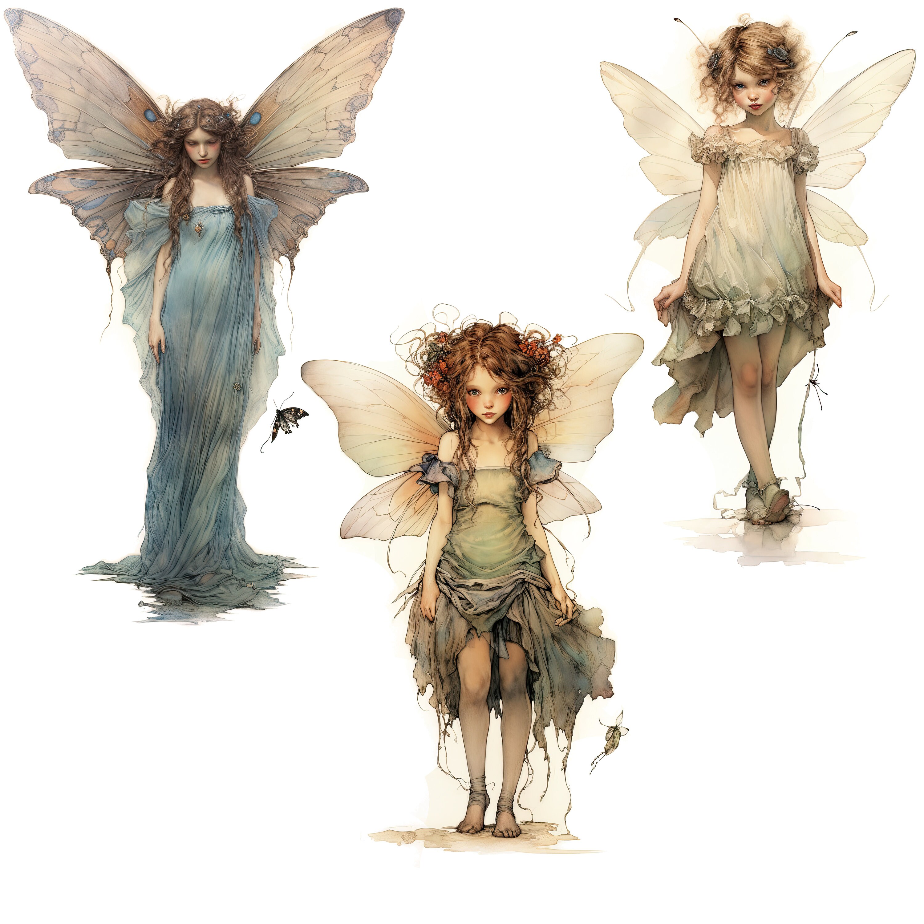 Enchanting Fantasy Fairy Characters Digital Paper Pack - Etsy