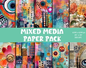 Hand-painted Mixed Media Digital Paper 26 - Etsy