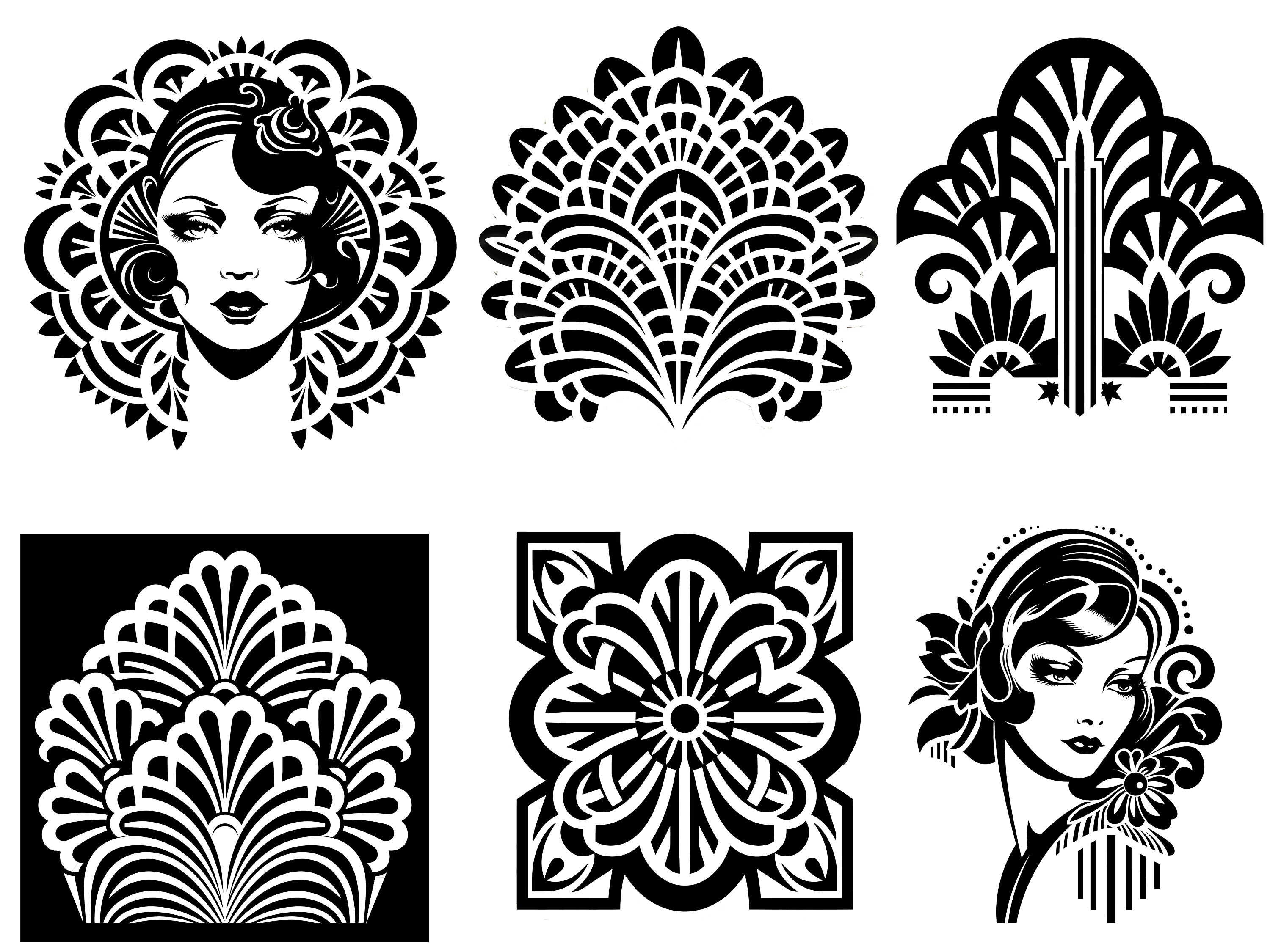 Gatsby Glam Art Deco Digital Paper Pack - Etsy