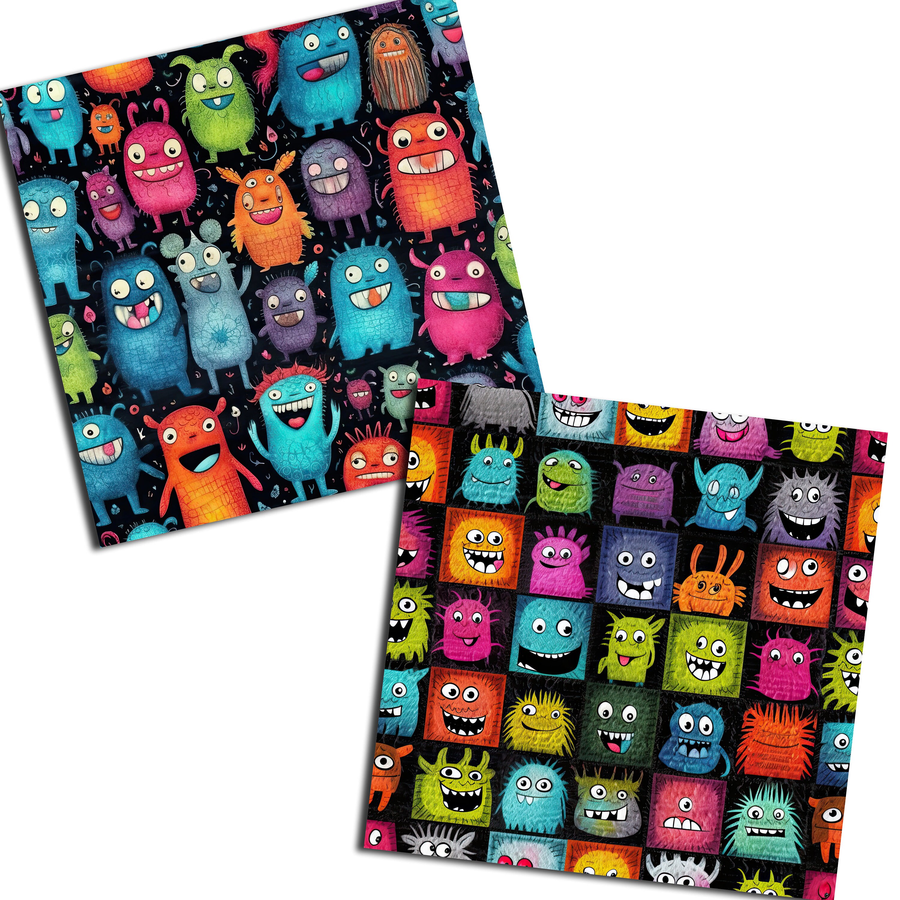 Whimsical Monsters Digital Paper Pack - Etsy UK