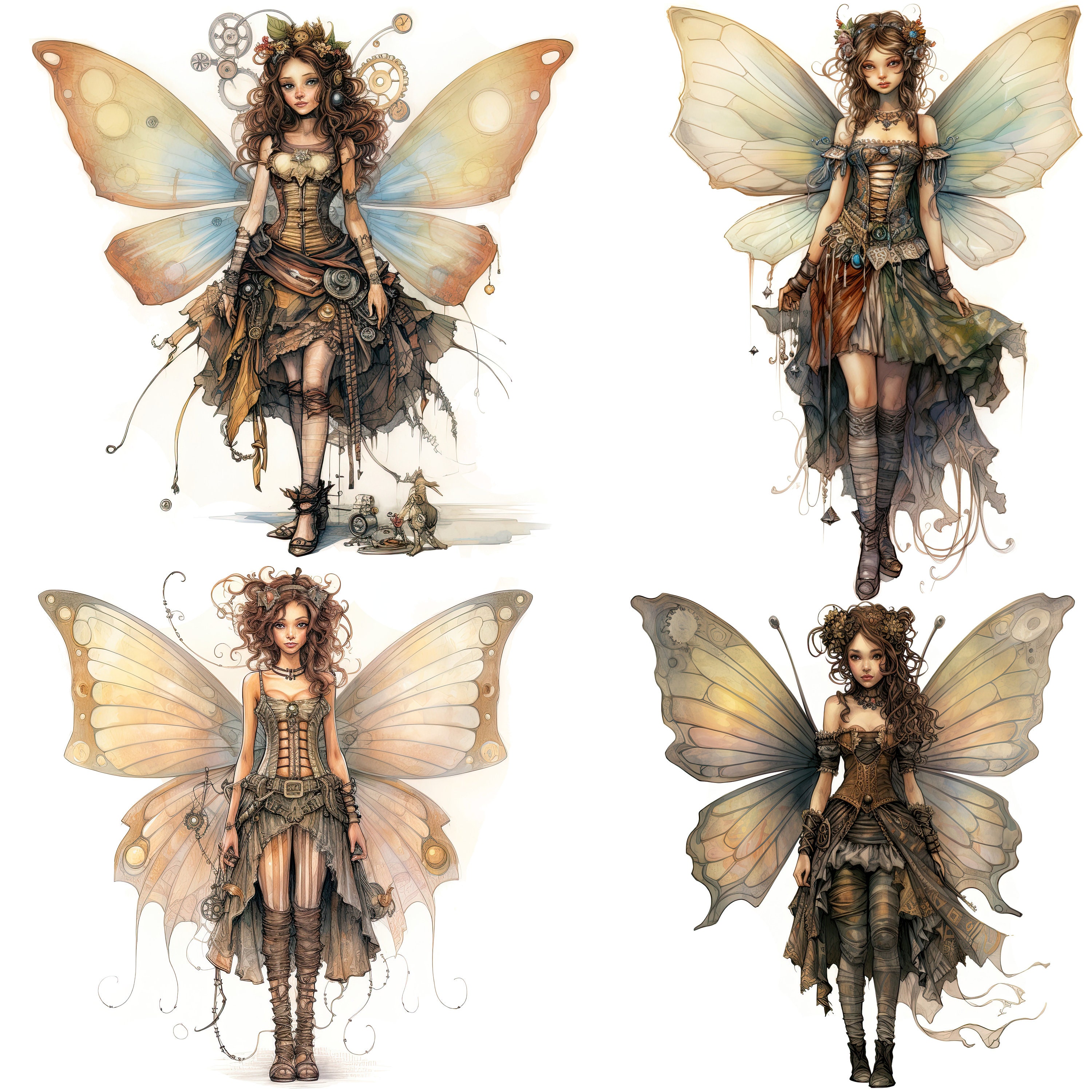 Enchanting Fantasy Fairy Characters Digital Paper Pack - Etsy