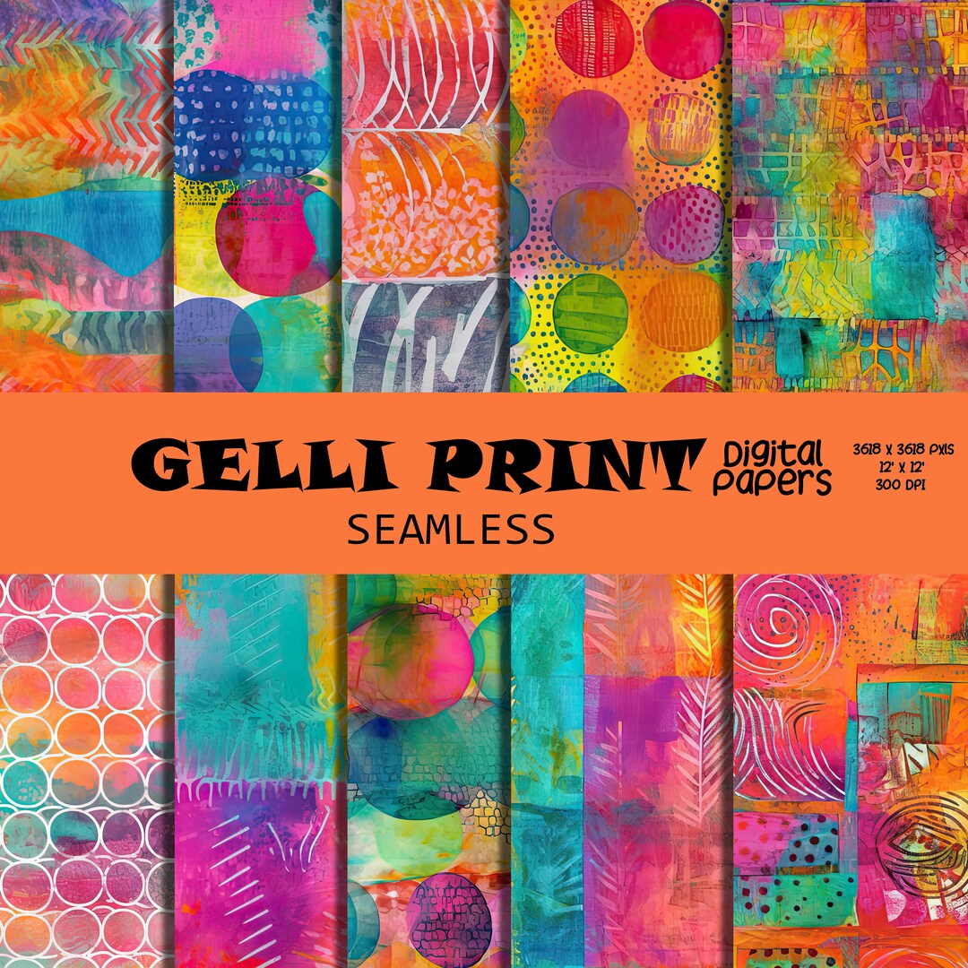 Joyful Jumble Gelli Print Paper Pack - Etsy
