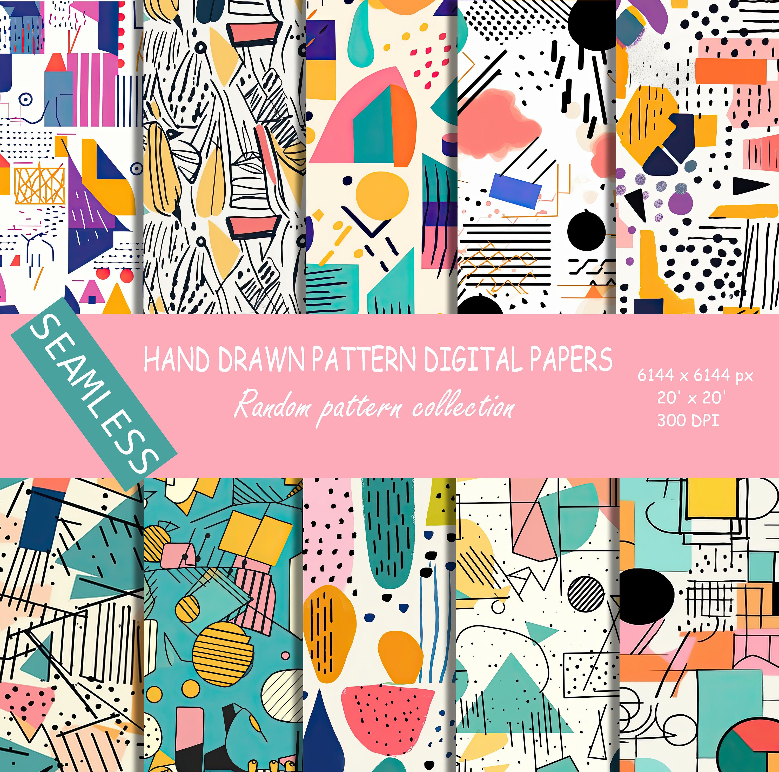 Digital Delights: Digital Printable Paper Pack With 10 Patterns - Etsy