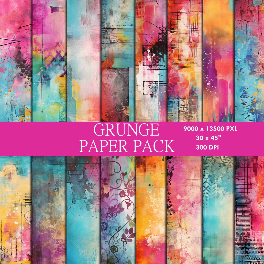 Tattered Textures Grunge Digital Paper Pack - Etsy