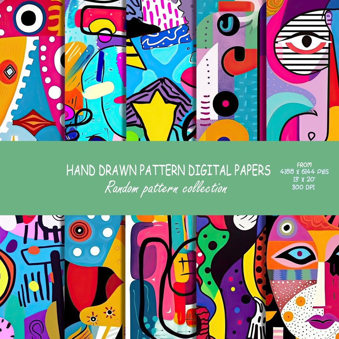 Random Frenzy: Digital Printable Paper Pack With 10 Patterns - Etsy