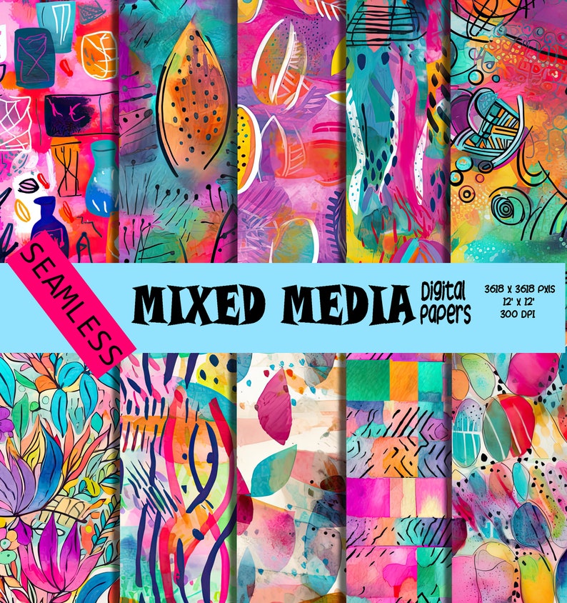 Randomly Yours Mixed Media Paper Pack - Etsy UK