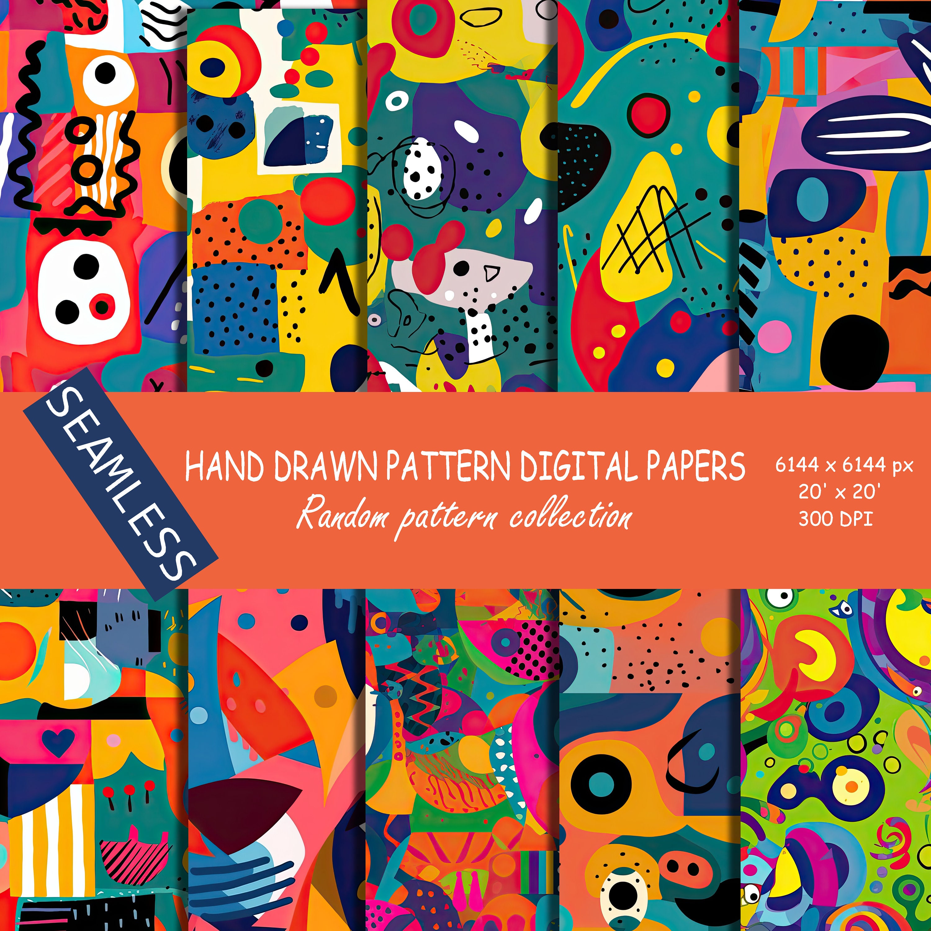 Jumble Joy Collection: Digital Printable Paper Pack With 10 Patterns - Etsy