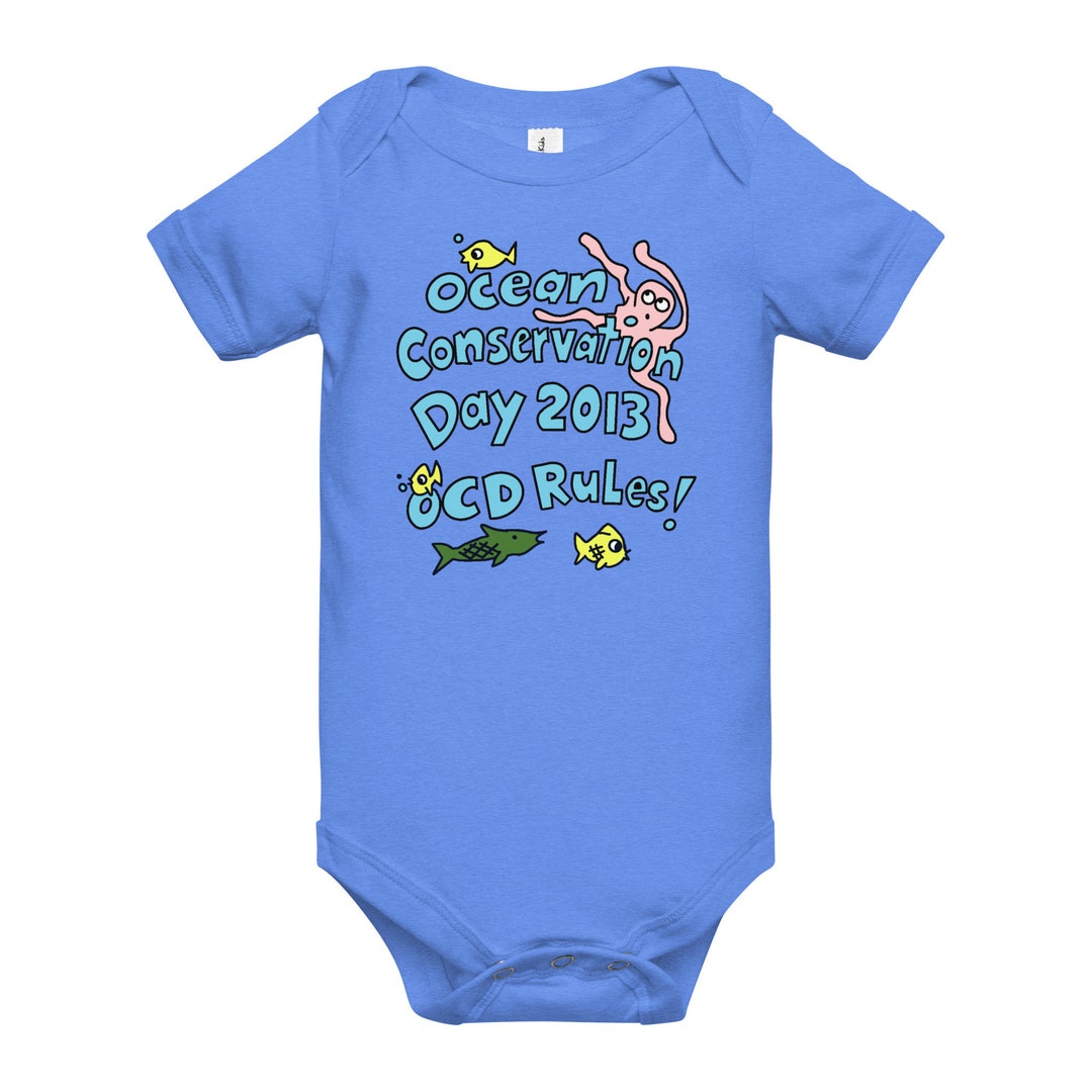 New Girl Ocean Conservation Day Baby Onesie in Blue - Etsy