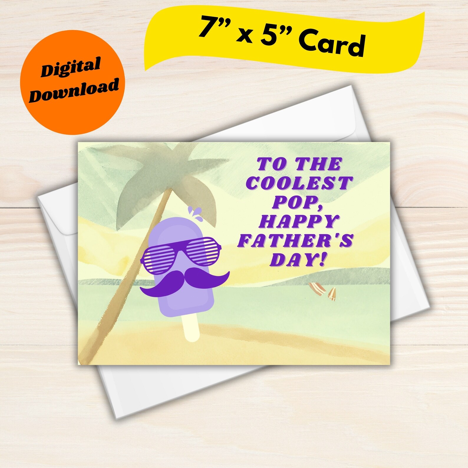 Summer Dad Card, Coolest Pop Printable, Happy Fathers Day, Instant ...