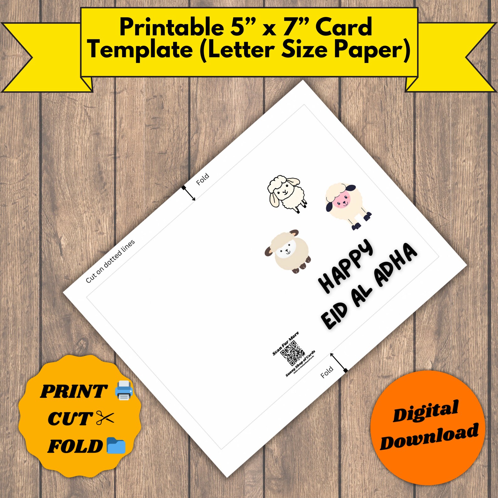 Happy Eid Al Adha Card, Printable Eid Gift for Kids, Cute Eid Card ...