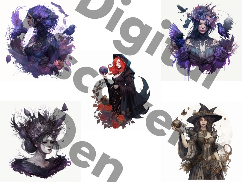 Dark Witch Clipart, Witch Clip Art Png, Magic Clip Art, Mystical ...