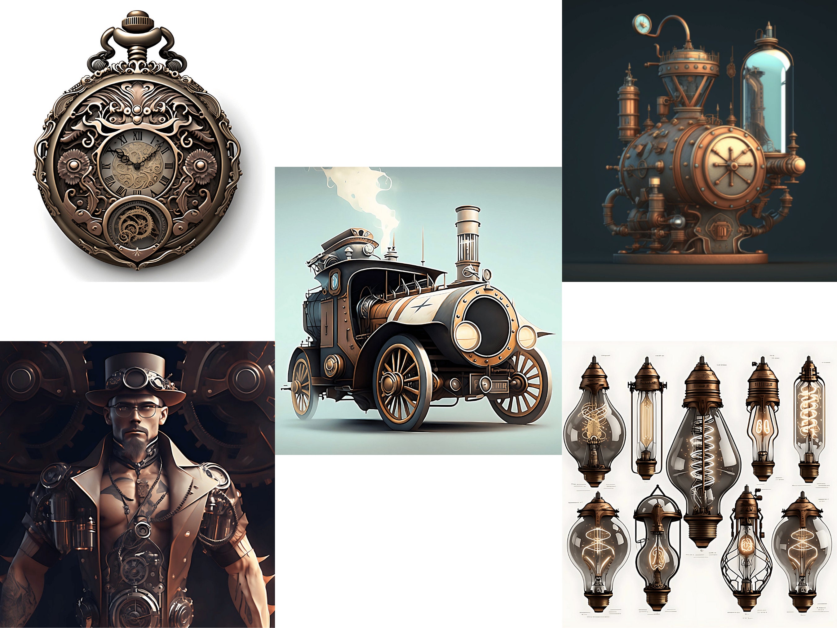 Steampunk Items Clipart Bundle Steampunk Clipart PNG - Etsy