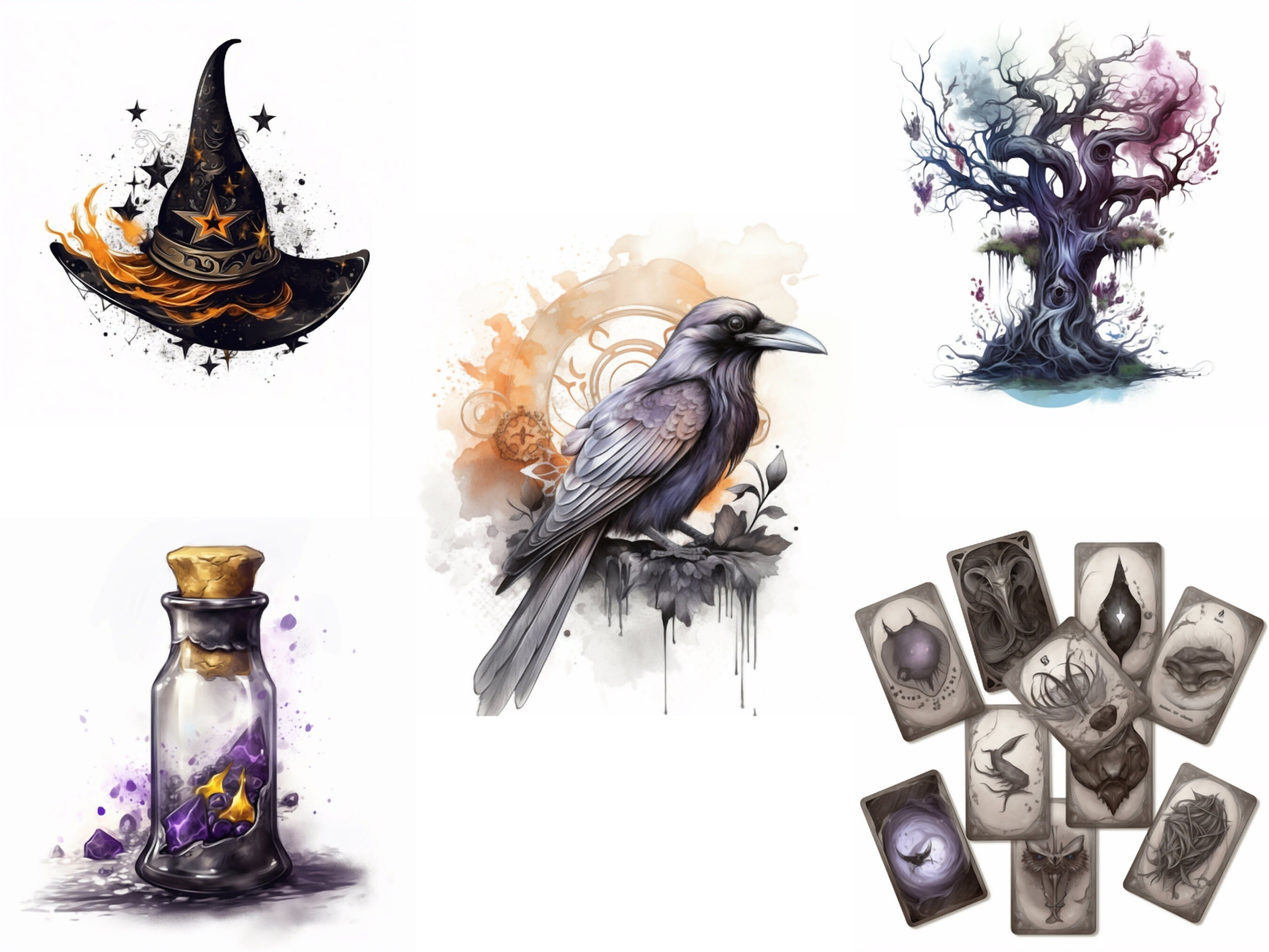 Dark Witch Clipart, Dark Witch Items, Magic Clip Art, Mystical Clipart ...
