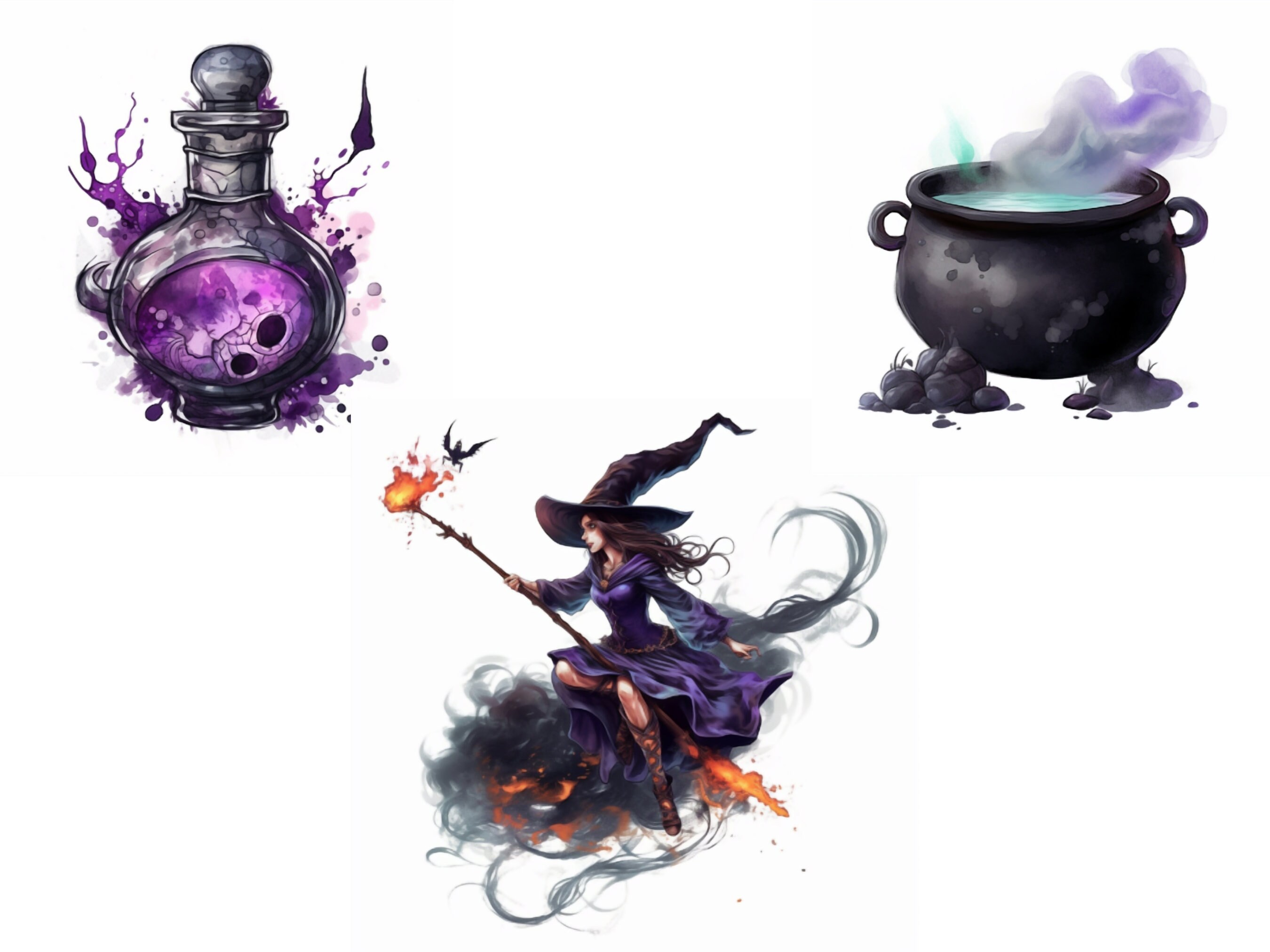 Dark Witch Clipart, Dark Witch Items, Magic Clip Art, Mystical Clipart ...