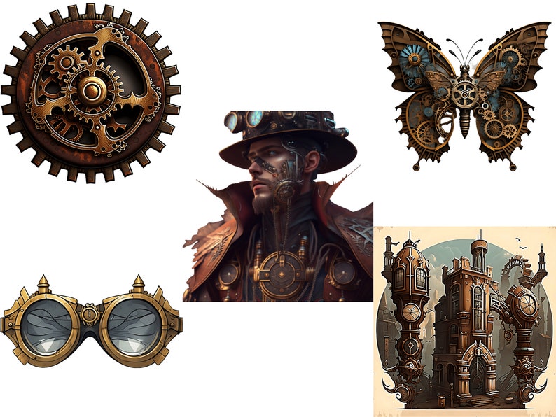 Steampunk Items Clipart Bundle Steampunk Clipart PNG - Etsy