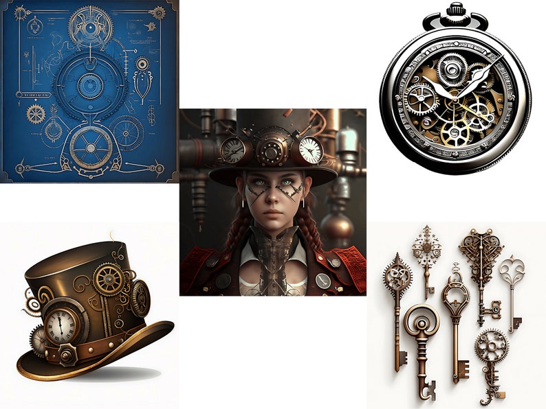 Steampunk Items Clipart Bundle Steampunk Clipart PNG - Etsy