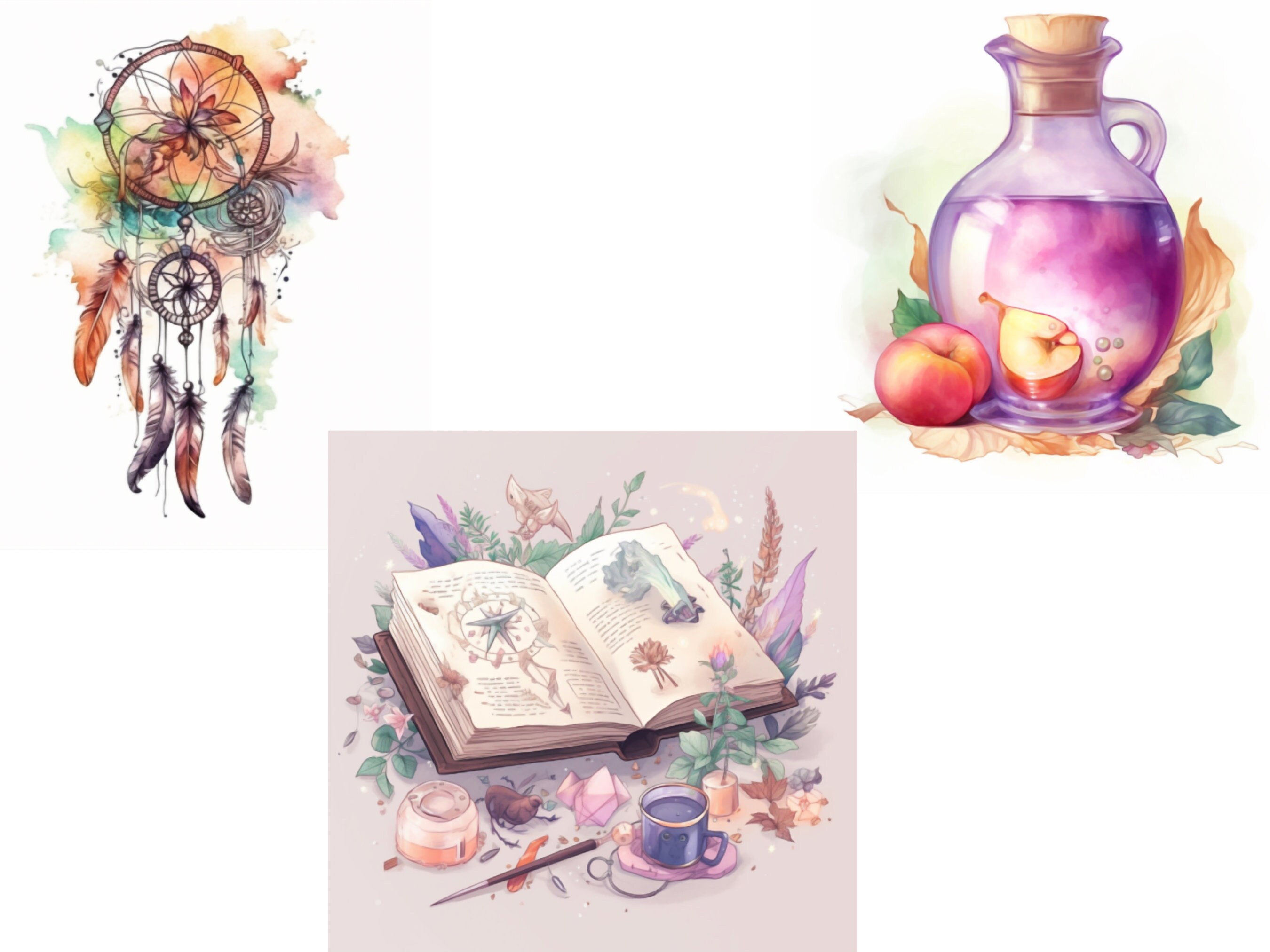 Good Witch Items Clipart, Witch Clip Art Png, Magic Clip Art, Mystical ...