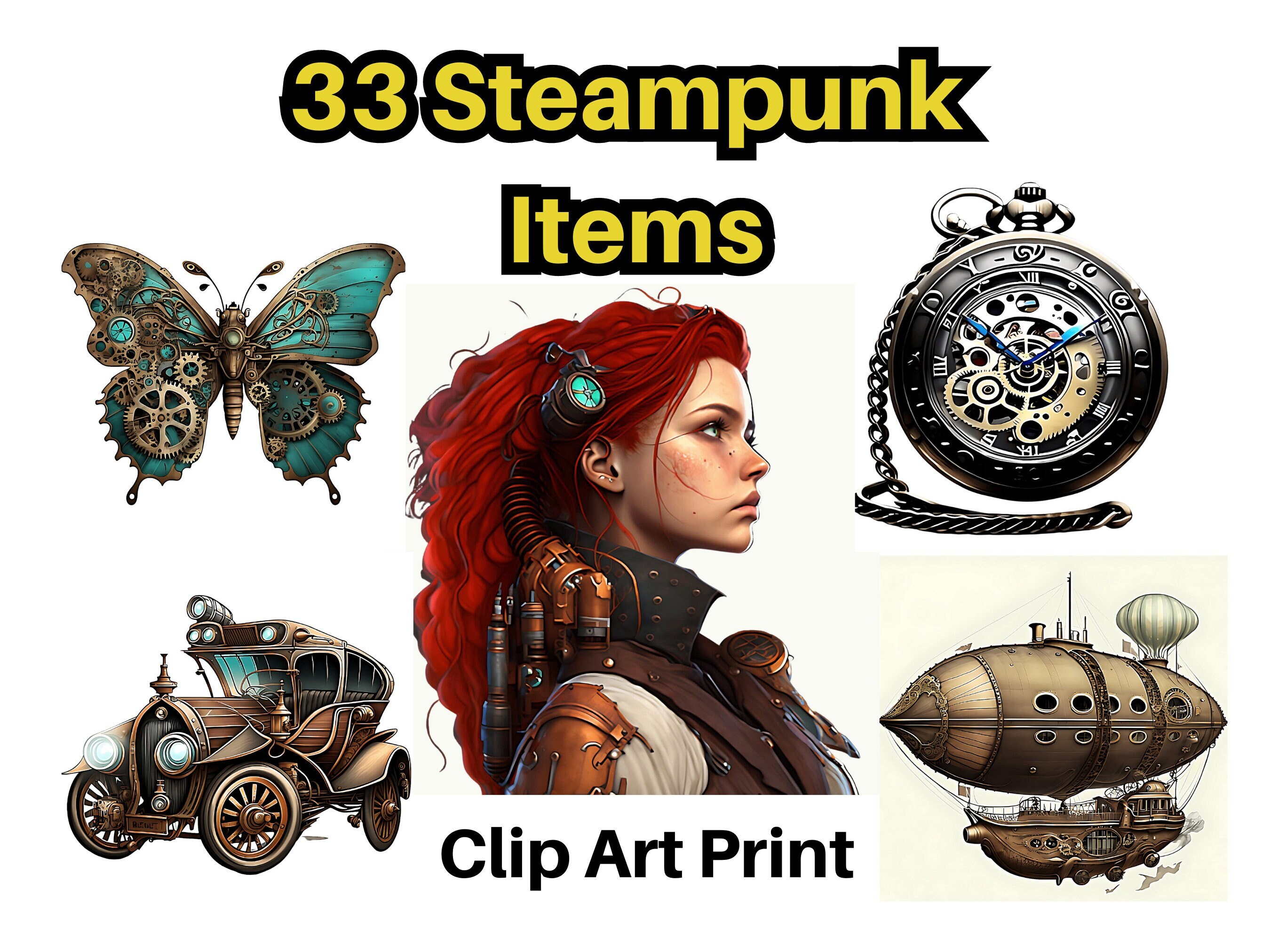 Steampunk Items Clipart Bundle Steampunk Clipart PNG - Etsy