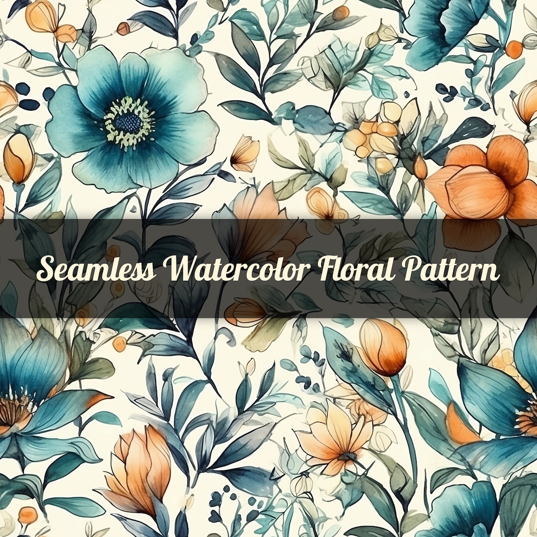 Seamless Watercolor Floral Pattern - Etsy