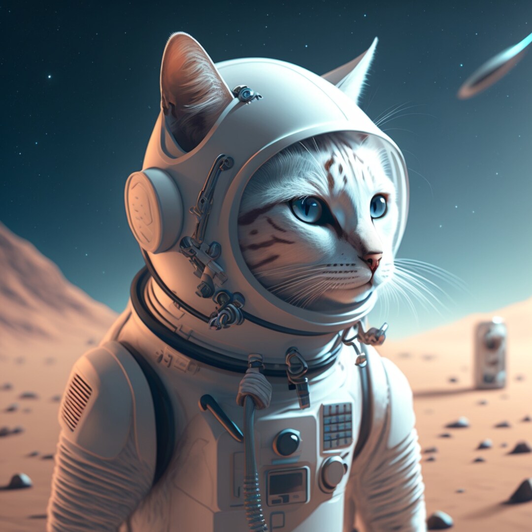 Alien Cat in the Space Exactly Mars - Etsy