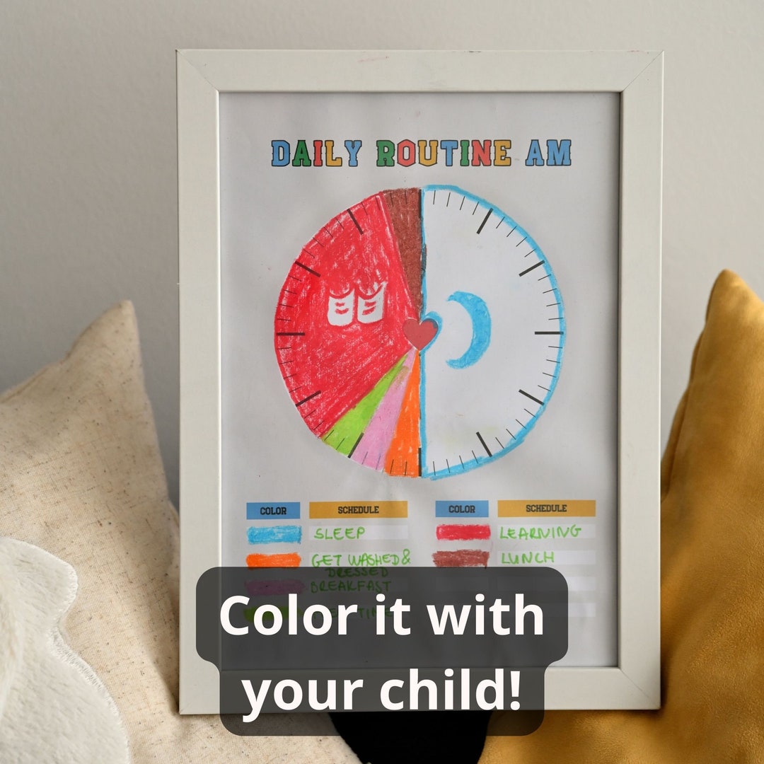 Daily Routine Clock, Routine Clock for Kids, Print at Home, Preschool ...