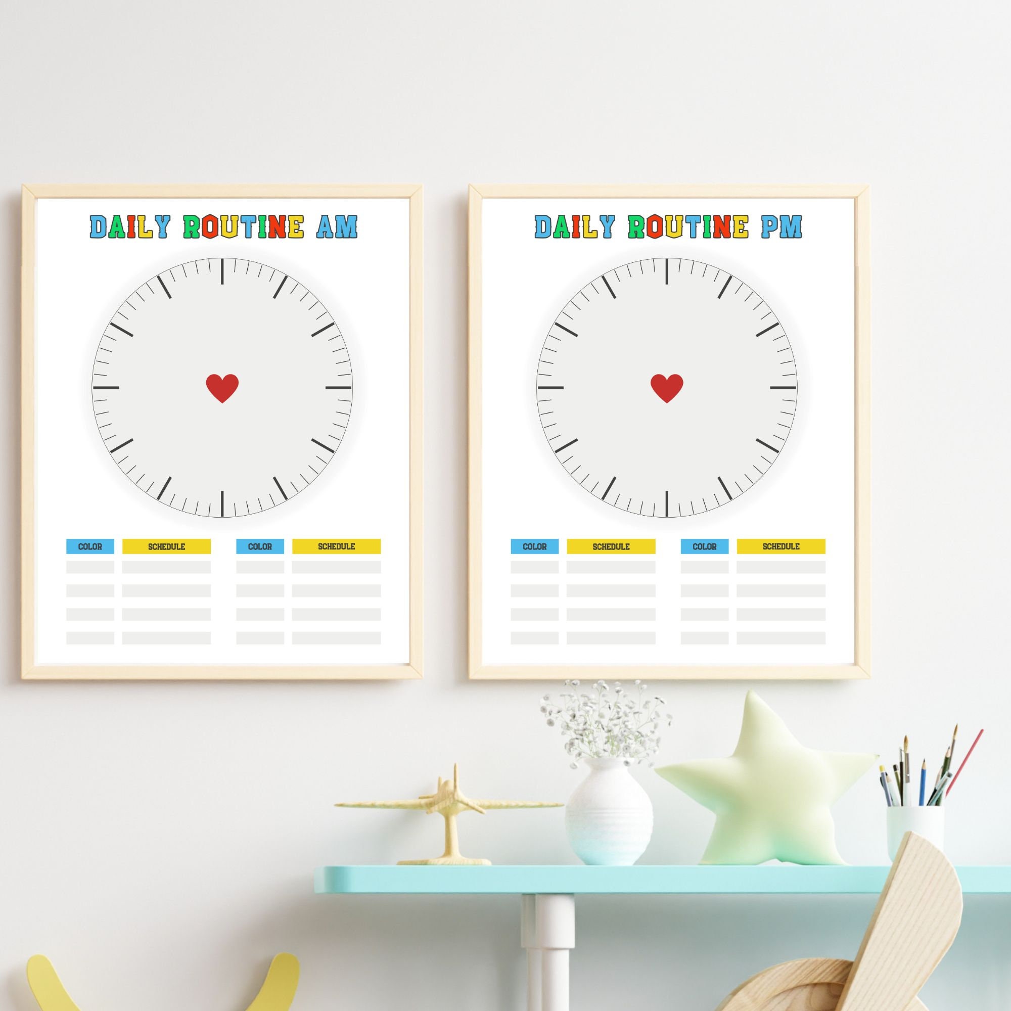 Daily Schedule Template for Kids, Custom Clock Schedule,diy Schedule ...