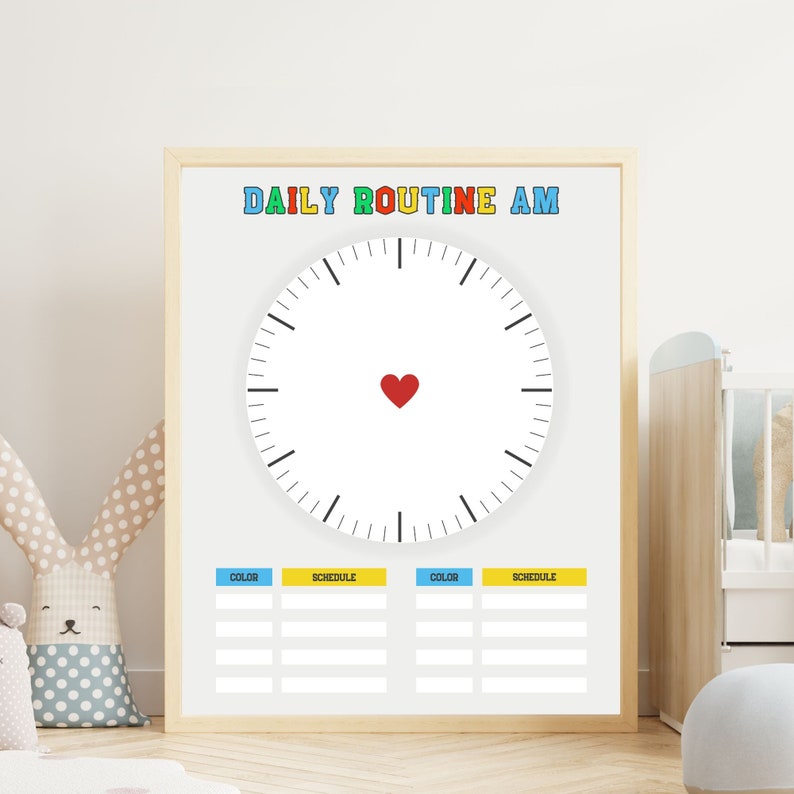 Daily Routine Clock, Routine Clock for Kids, Print at Home, Preschool ...