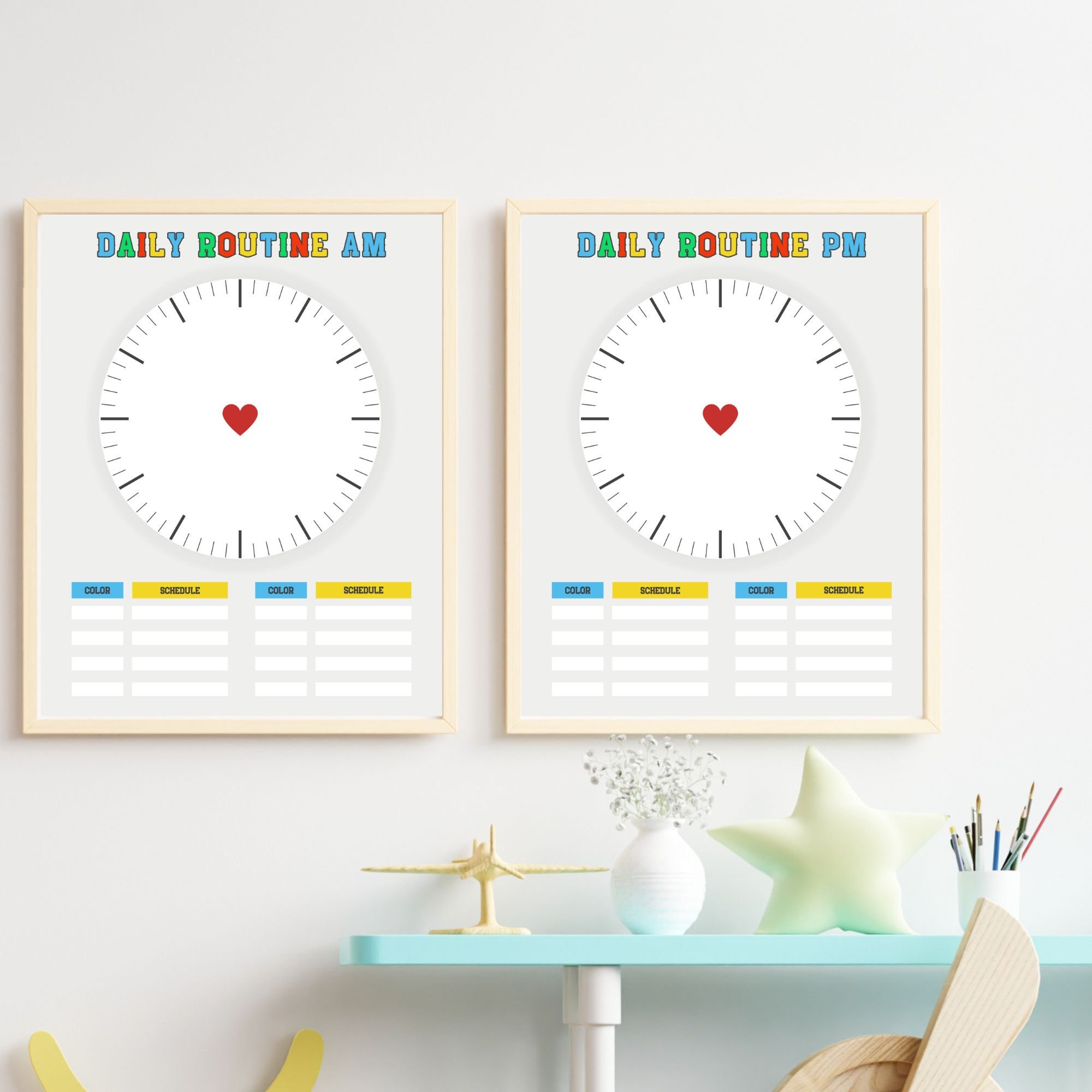 Daily Routine Clock, Routine Clock for Kids, Print at Home, Preschool ...