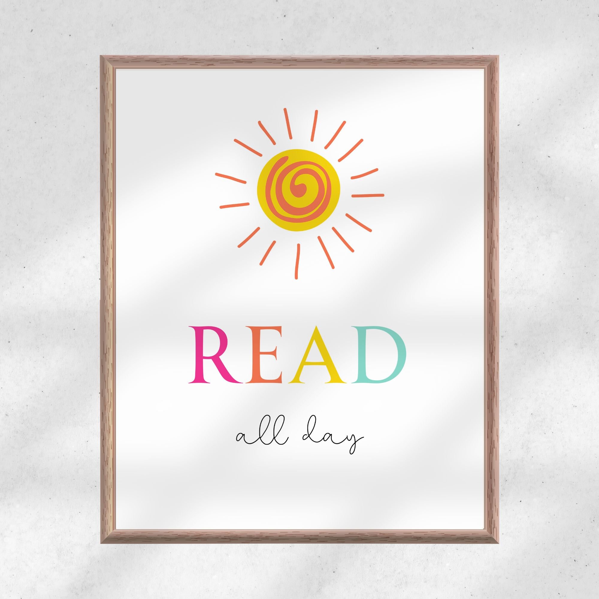 Read All Day Printable Sign | Reading Corner Decor | Let's Read Print ...