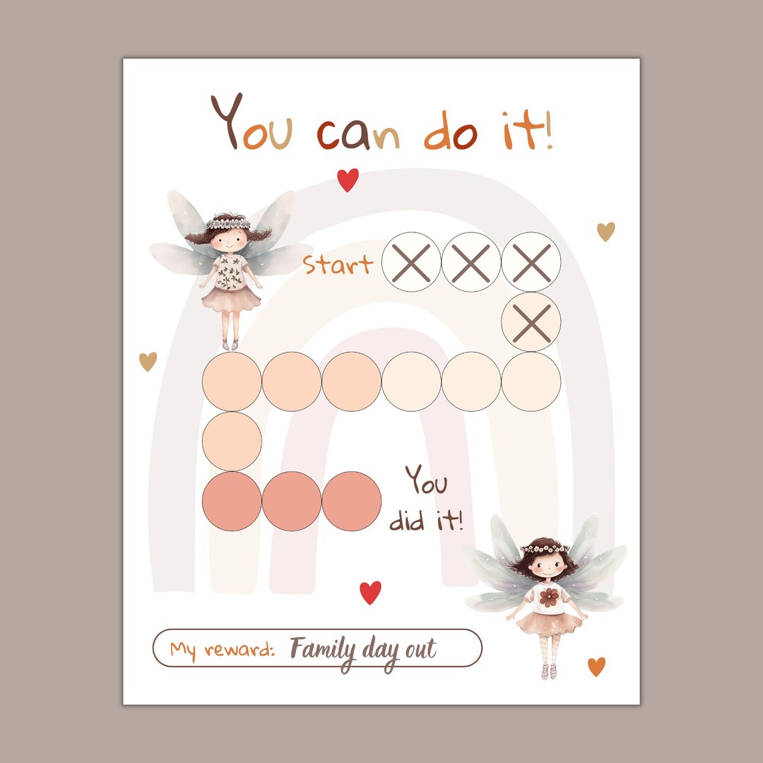 Fairy Reward Chart, Printable Fairy Behavior Reward Chart, Instant ...