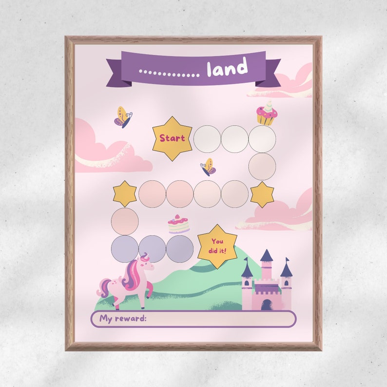 Unicorn Kids Reward Chart Behavior Tracker Motivational Tool - Etsy