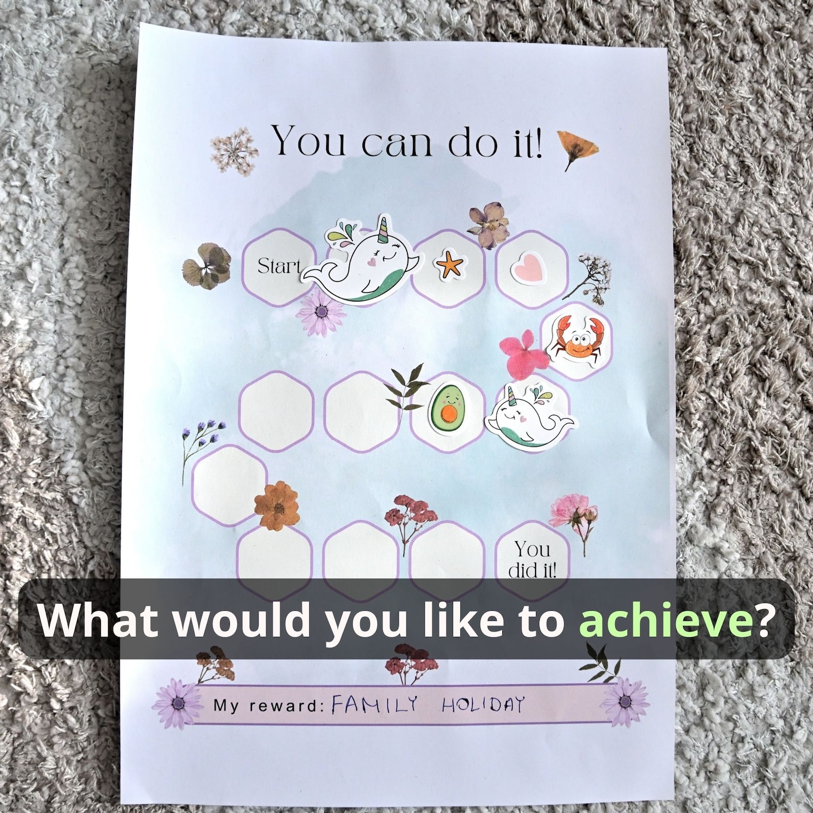 Printable Flower Reward Chart, Reward Sticker Chart for Kids, Toddler ...