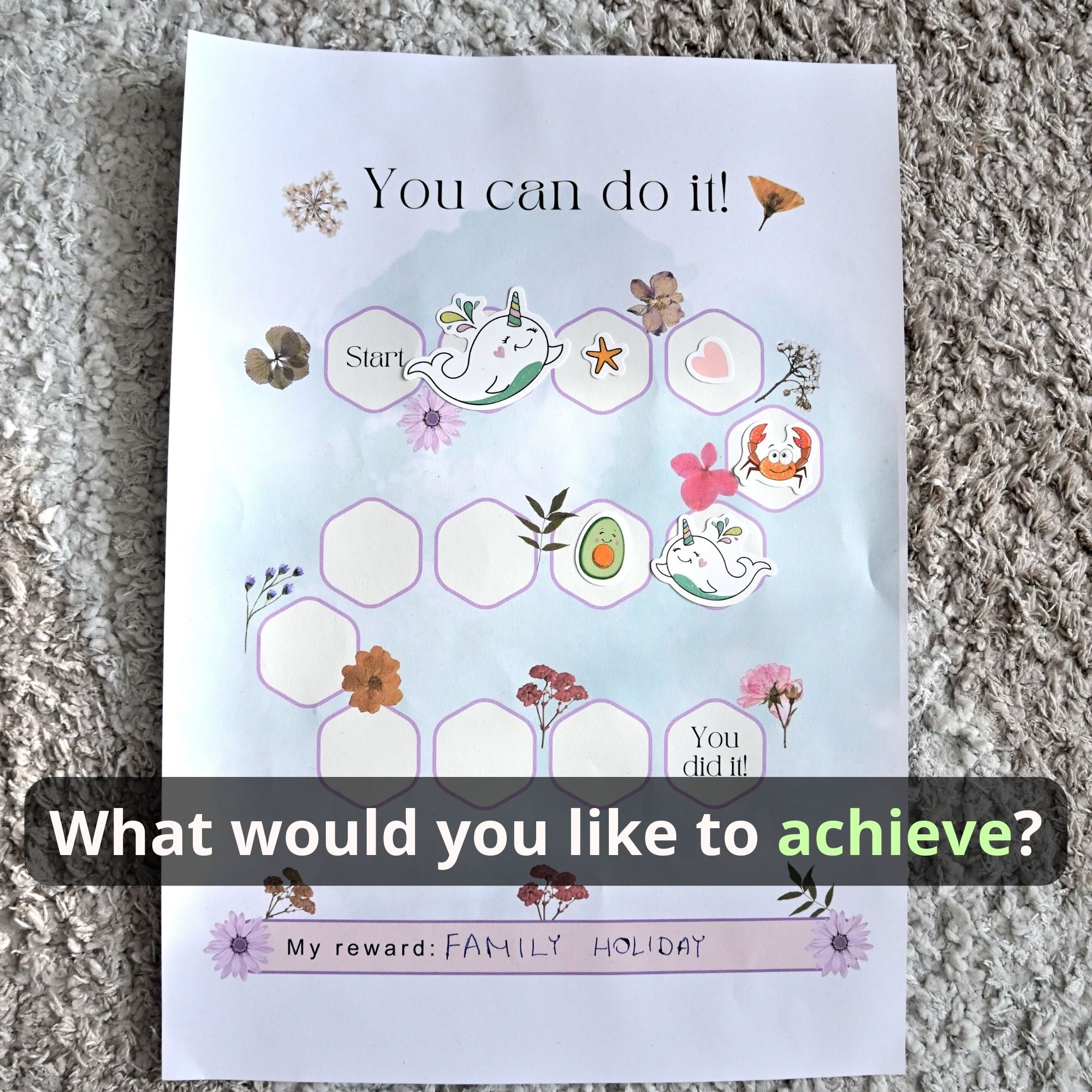Printable Flower Reward Chart, Reward Sticker Chart for Kids, Toddler ...