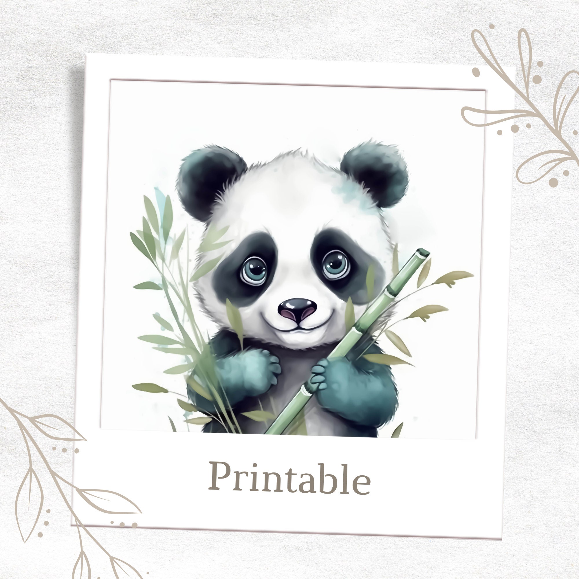 Set of 3 Panda Printables, Baby Panda Nursery, Cute Panda Nursery ...