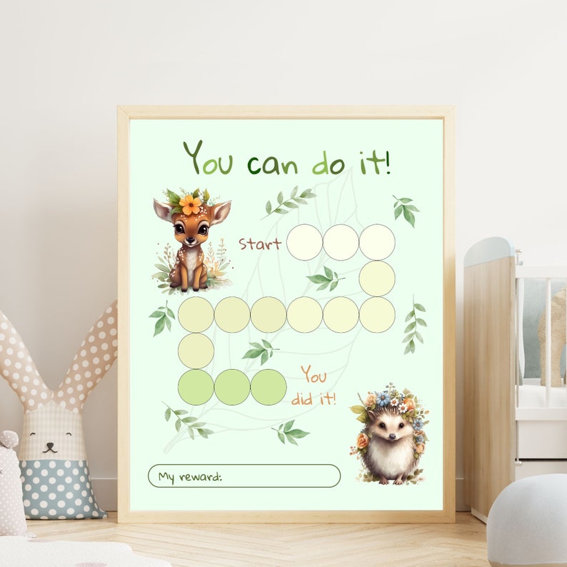 Forest Animal Reward Chart for Kids, Potty Training Reward Chart, Good ...