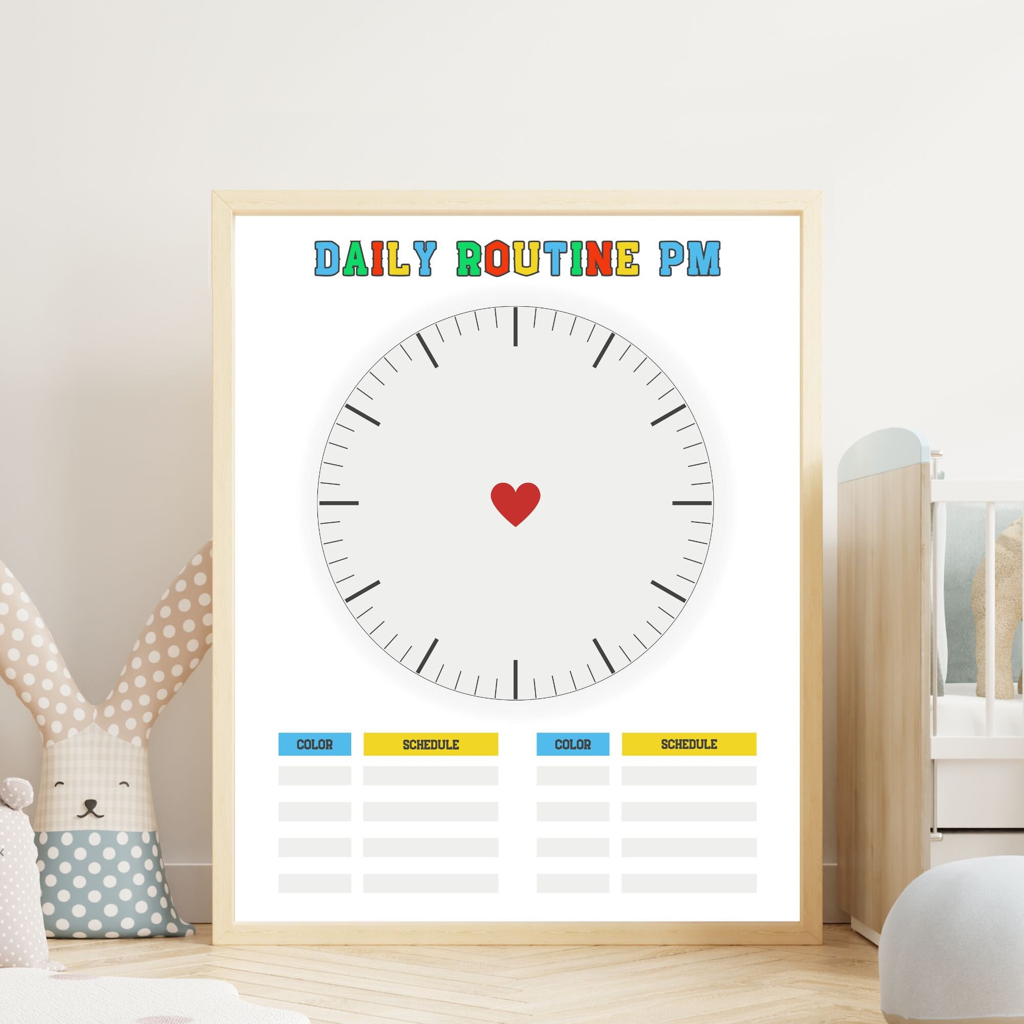 Daily Schedule Template for Kids, Custom Clock Schedule,diy Schedule ...