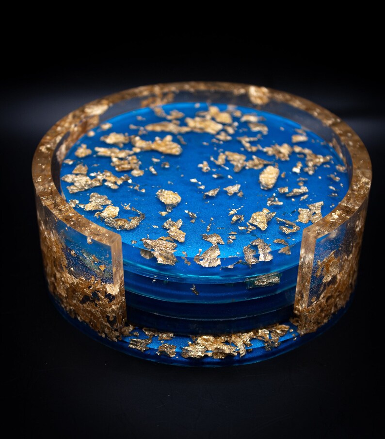 Coaster Set With 4 Coasters,epoxy Art,handmade Home Decor - Etsy