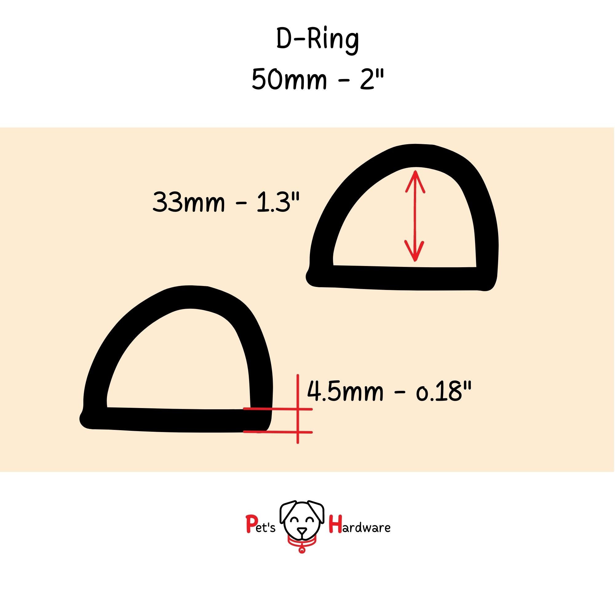D-ring Metal 2" Black D Ring, Dog Collar Hardware, Welded Metal Ring ...