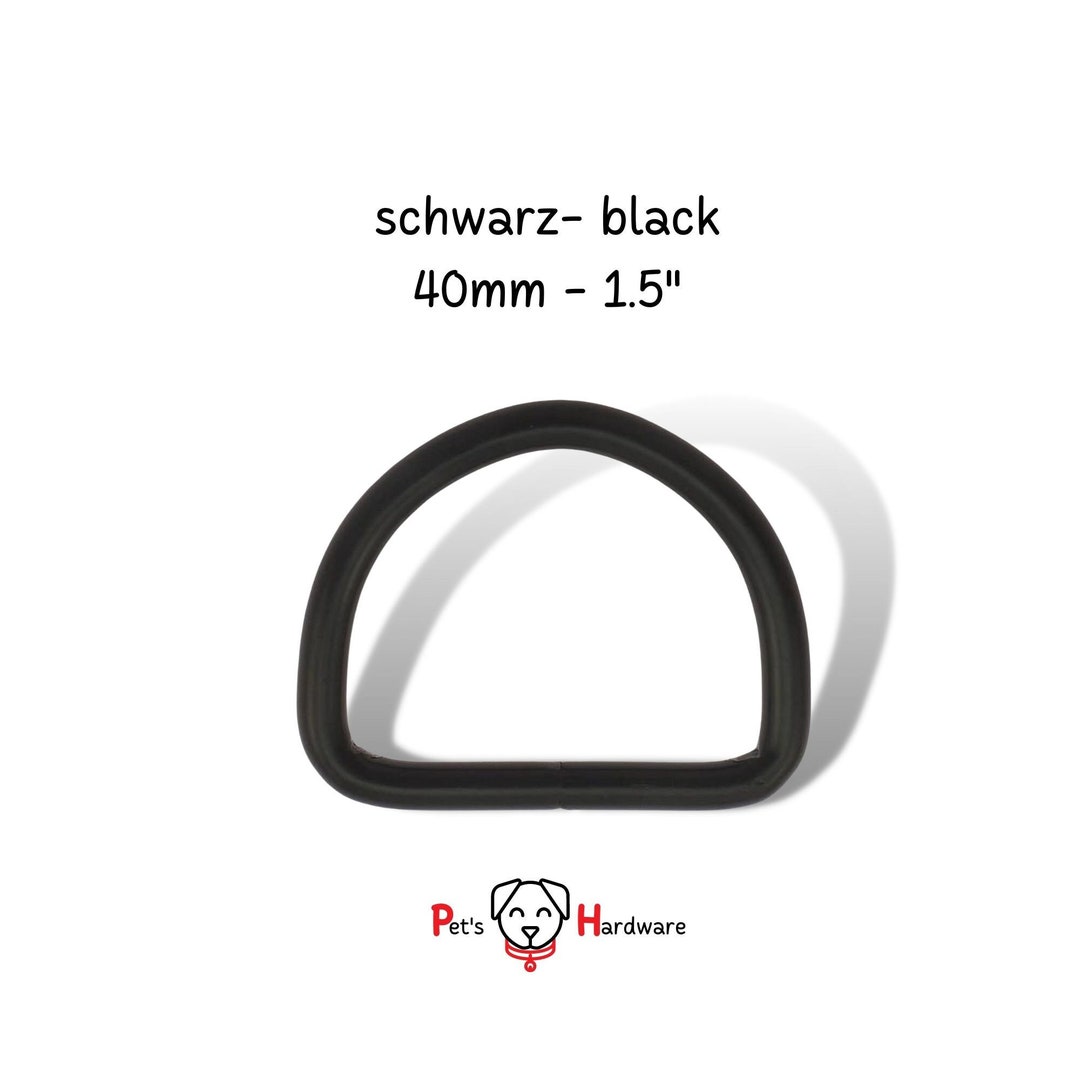 D-ring Metal 1.5" Black D Ring, Dog Collar Hardware, DIY Purse, Welded ...