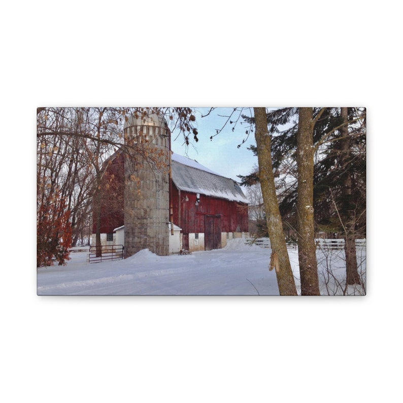 The Barn Wisconsin Farm the Midwest Snowscape Winter Country Life Home ...