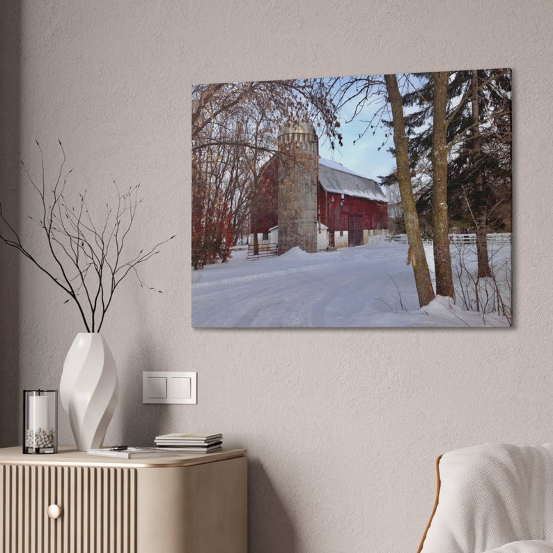 The Barn Wisconsin Farm the Midwest Snowscape Winter Country Life Home ...