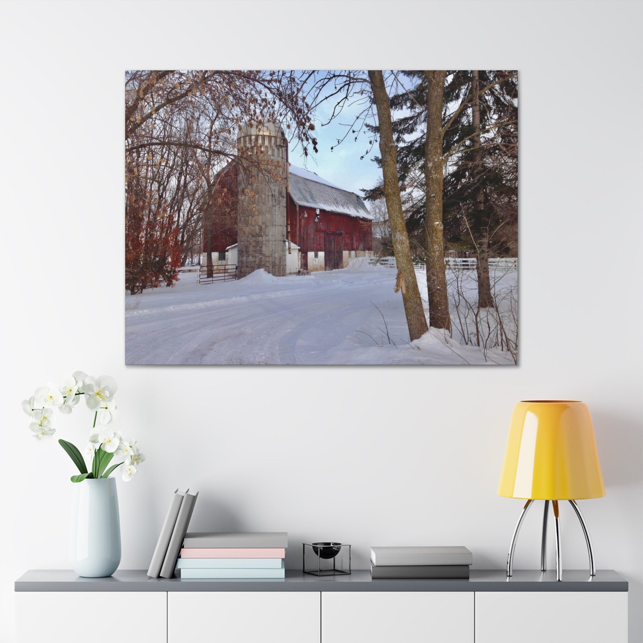 The Barn Wisconsin Farm the Midwest Snowscape Winter Country Life Home ...