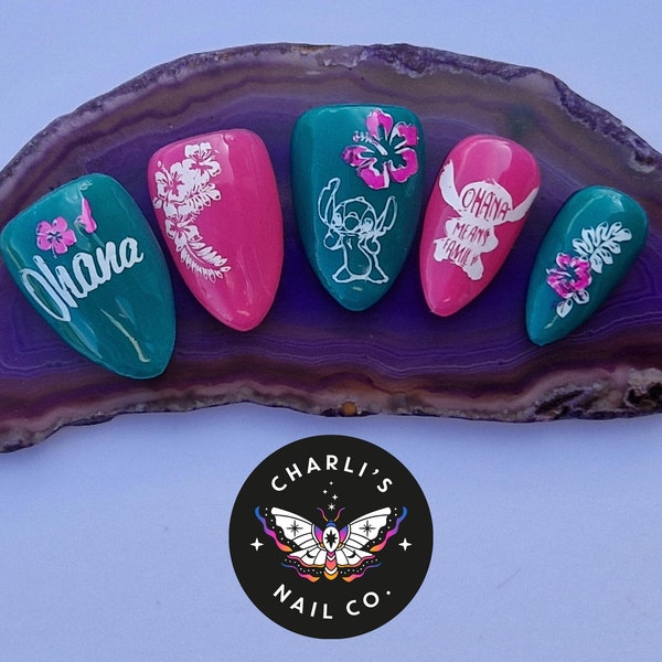 Lilo and Stitch Nails - Etsy