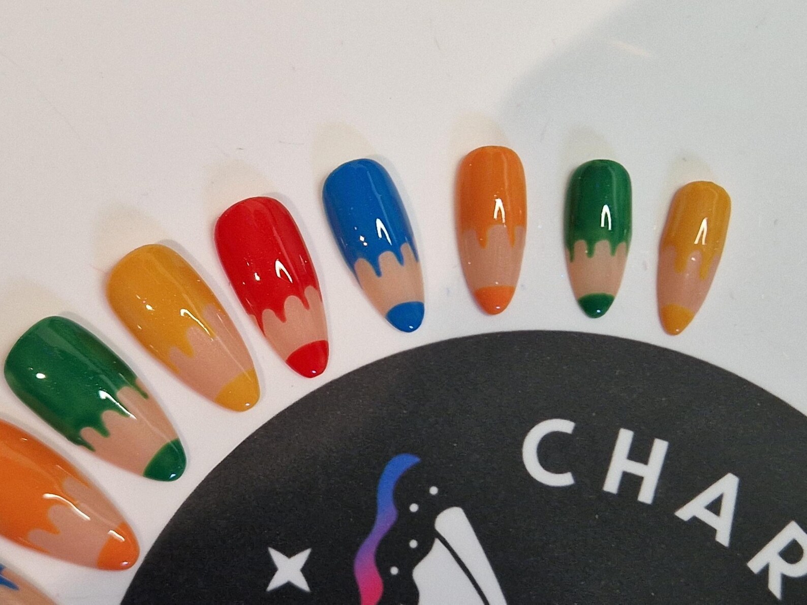 Back to School Pencil Crayon Set of 20 Press-on Nails (in 10 Sizes) - Etsy