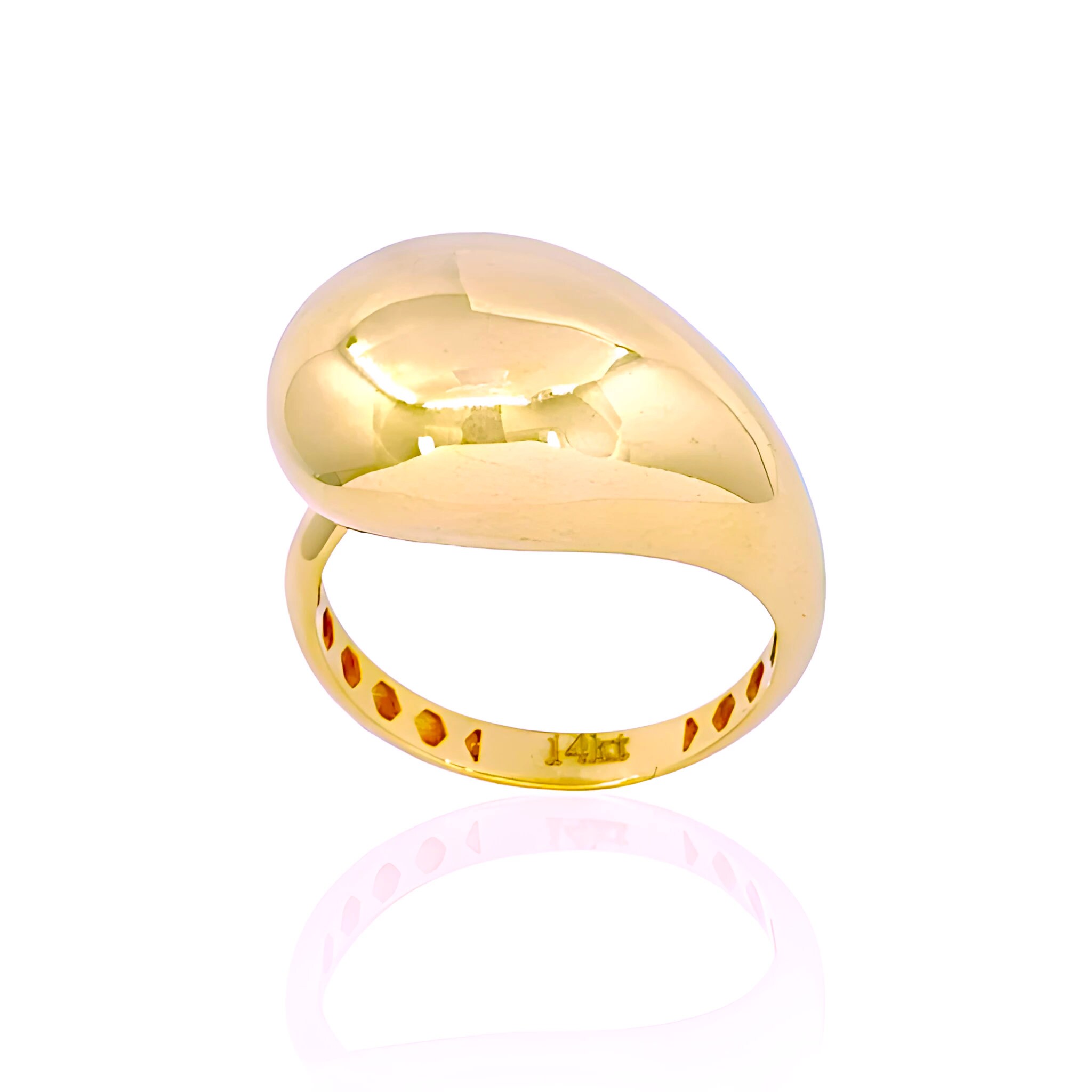 14K Gold Teardrop Ring, 14k Gold Jewelry - Etsy